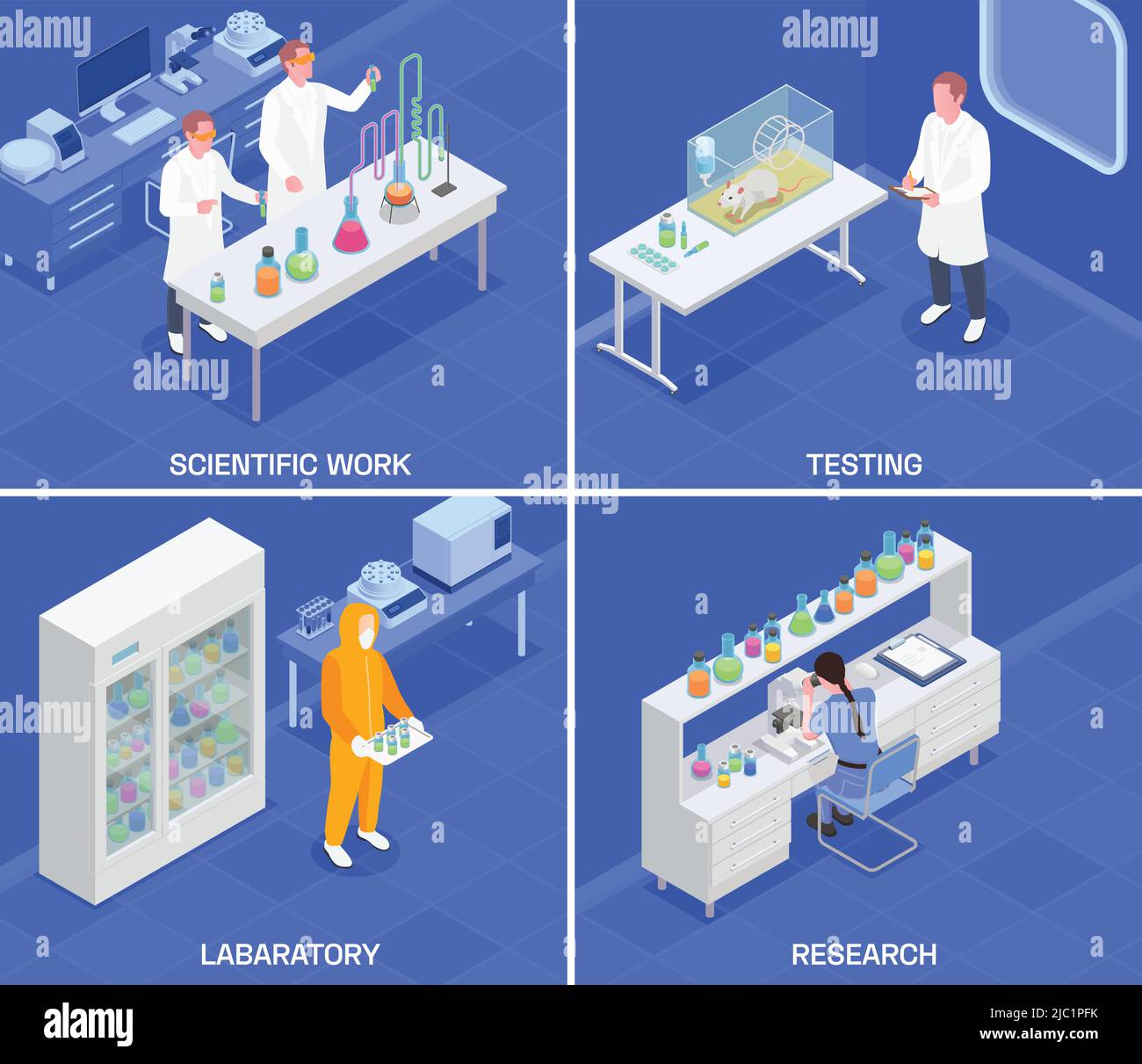Pharmaceutical production isometric design concept with indoor square ...