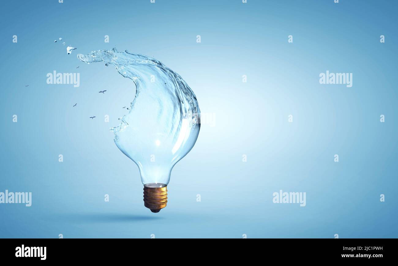Light bulb from water splash Stock Photo - Alamy
