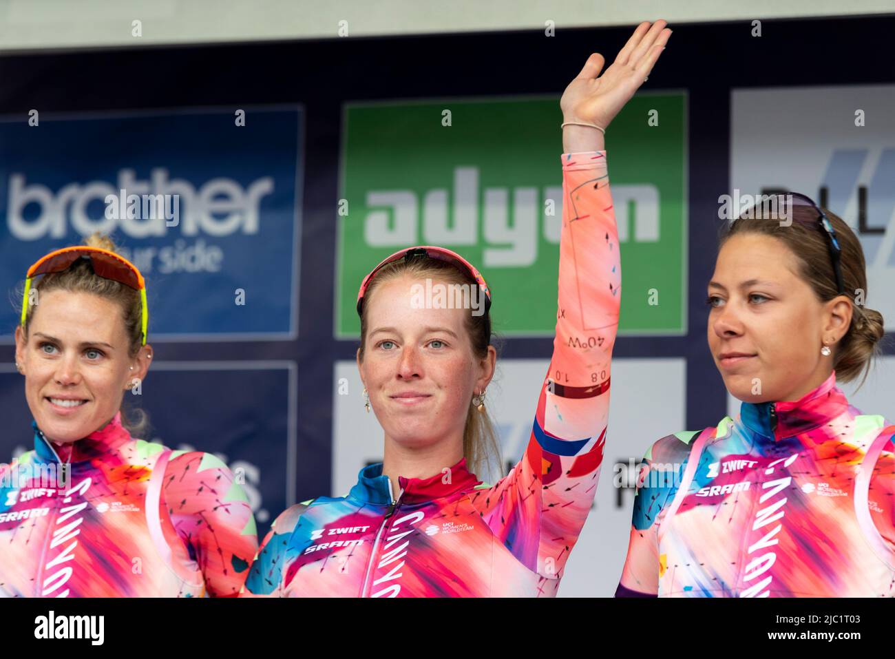 Alice Barnes, cyclist of team Canyon/SRAM Racing at Colchester Sports ...