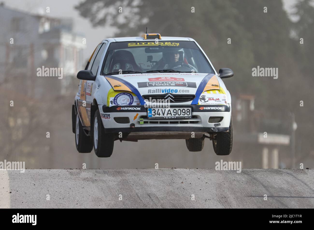 KOCAELI, TURKEY - DECEMBER 26, 2021: Elif Gizem Filiz drives Citroen ...