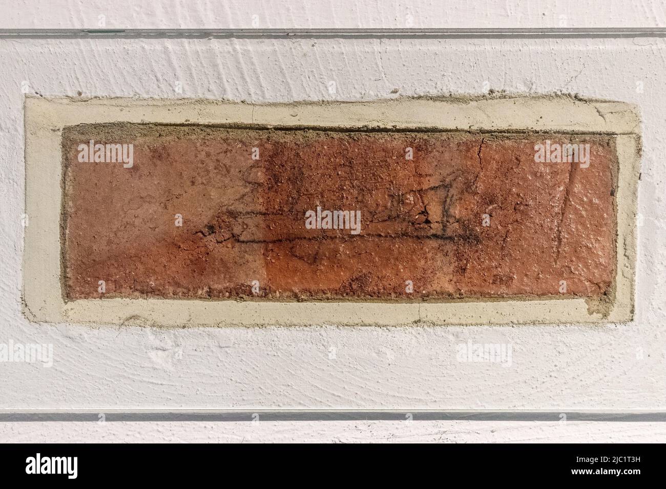 The Royal Bricks, close-up of the brick signed by Queen Elizabeth II ...