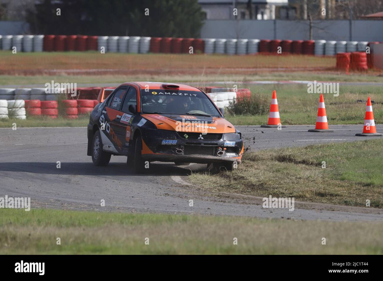 KOCAELI, TURKEY - DECEMBER 26, 2021: Bugra Can Kilic drives Mitsubishi ...