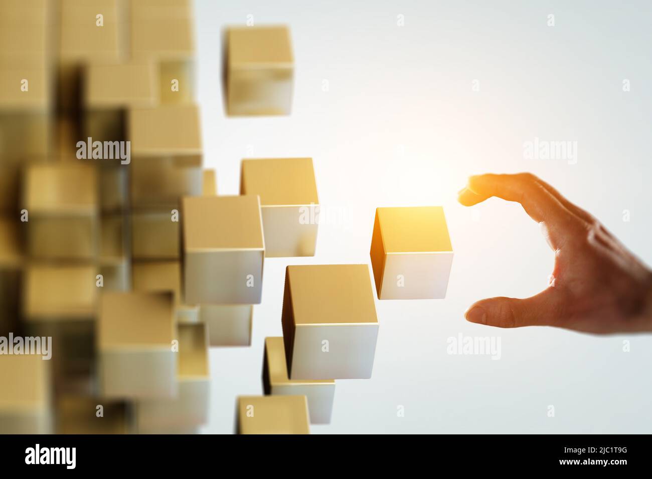 Glowing cubes. Innovation and creativity concept Stock Photo - Alamy
