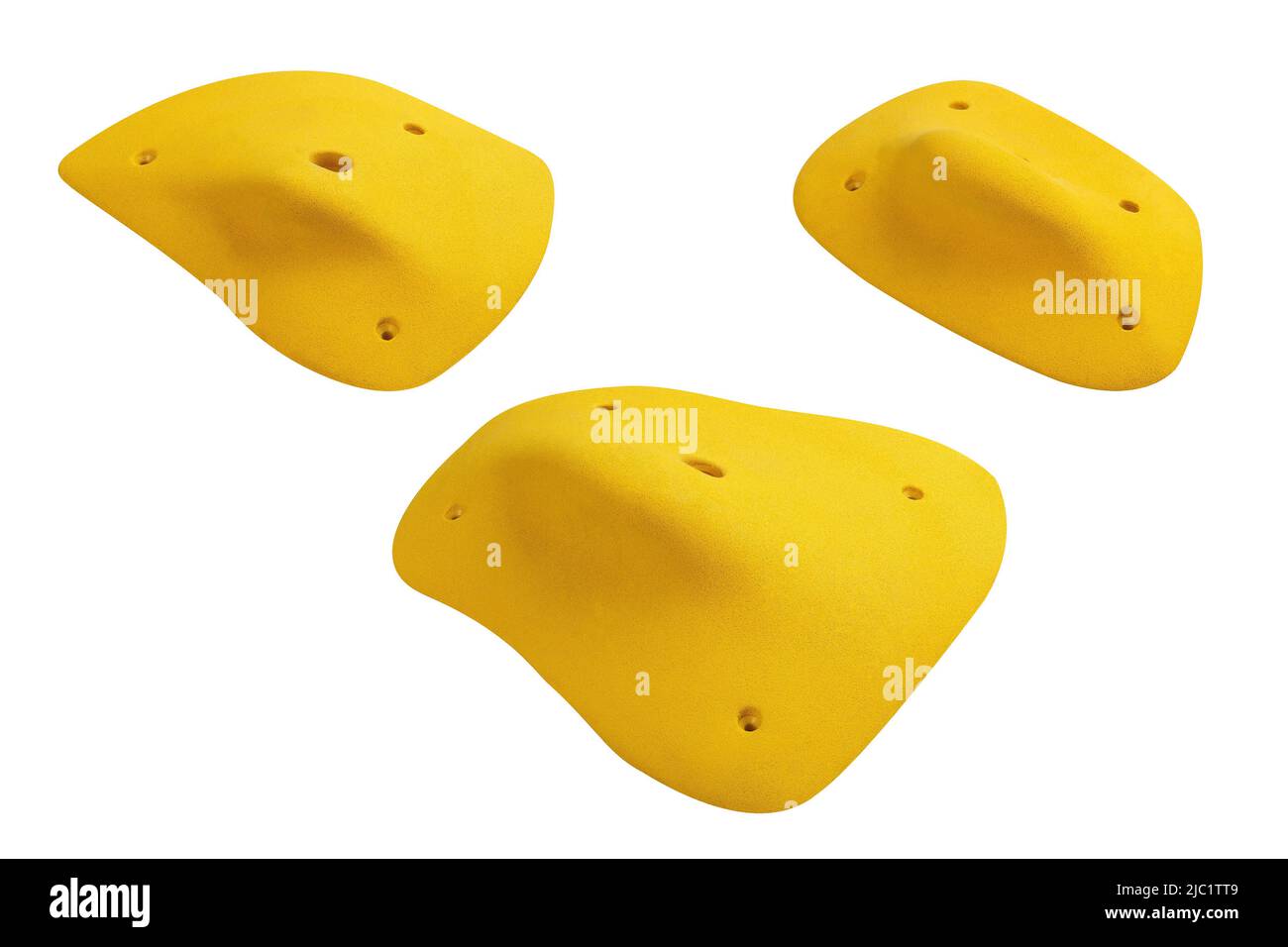 Set of Climbing Wall Holds isolated on white background. Yellow ...