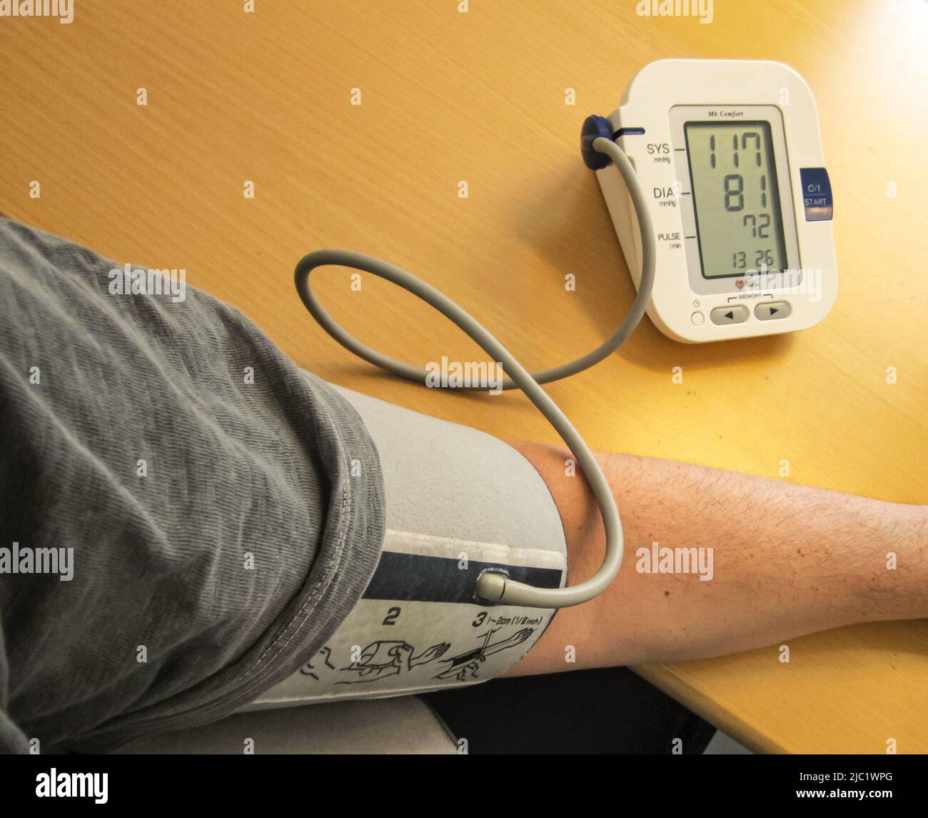 Health check of blood pressure and heart rate at home with medical ...