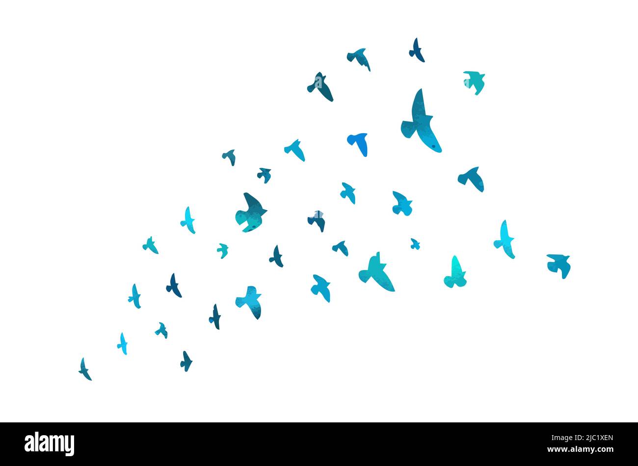 A flock of blue birds. Vector illustration Stock Vector Image & Art - Alamy