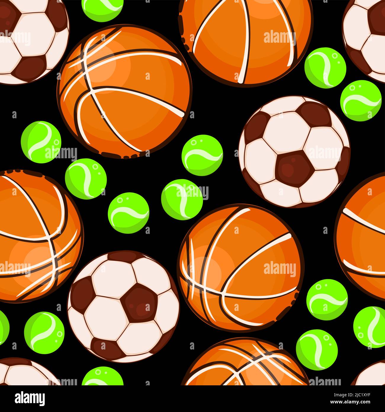 Seamless pattern sports balls. Vector illustration Stock Vector Image ...