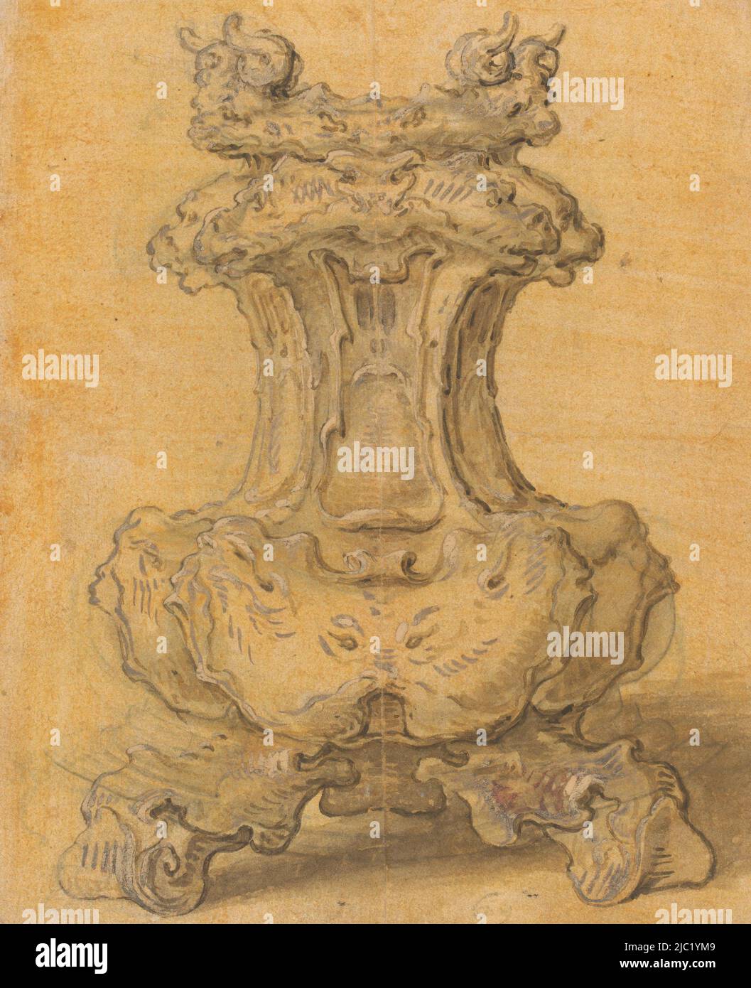 Vase, draughtsman: anonymous, c. 1500 - c. 1599, paper, pen, h 193 mm × ...