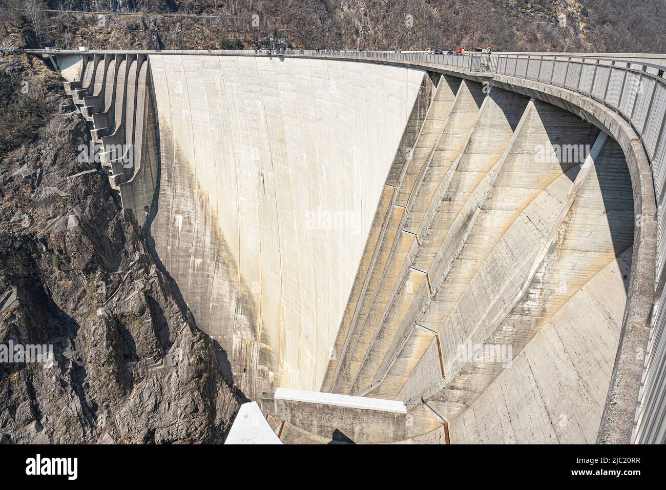 Empty reservoir in the Verzasca Valley, Canton Ticino, Switzerland ...