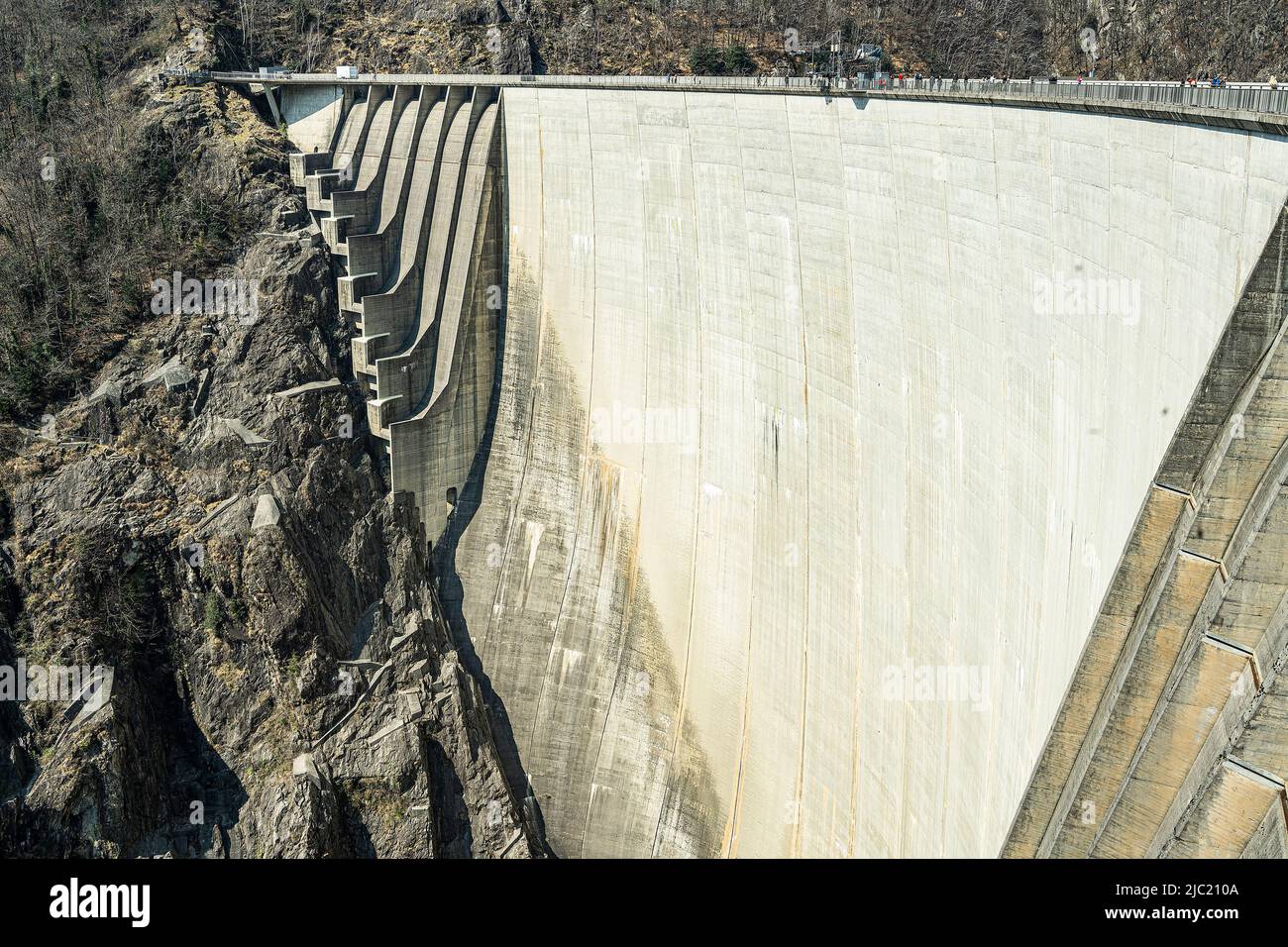 Concrete dam, in the Verzasca Valley, Canton Ticino, Switzerland Stock ...