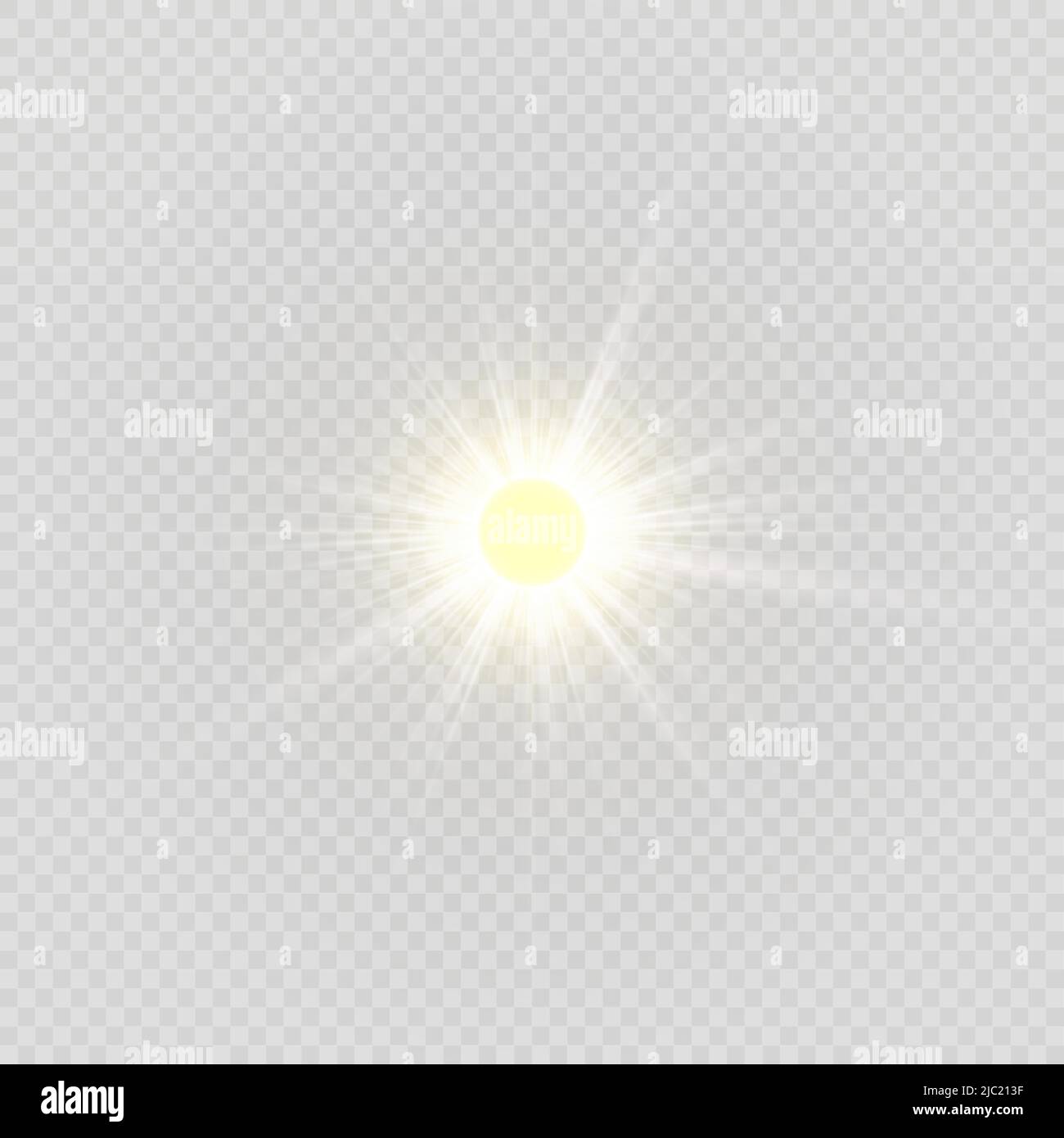 Warm sun on a transparent background. Summer. Glare. Solar rays Stock ...
