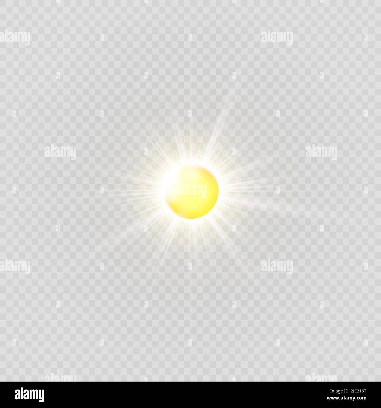 Warm sun on a transparent background. Summer. Glare. Solar rays Stock ...