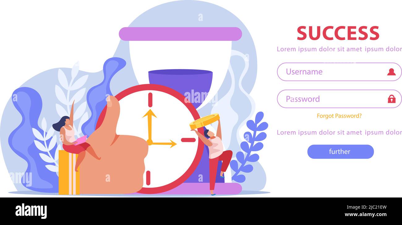 Winner people flat background for website user authentication page with ...