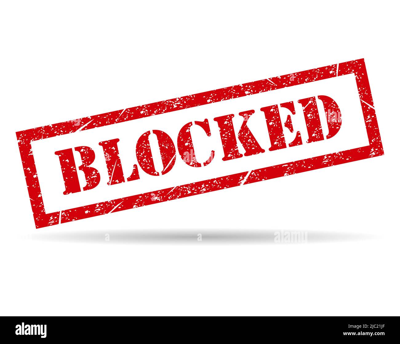 Blocked stamp symbol shadow, label sticker sign button, text banner ...