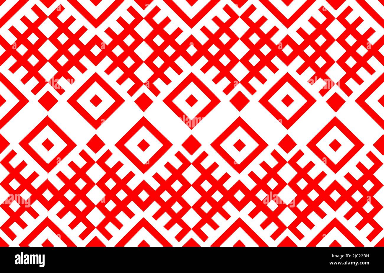 Red stylized folk Slavic patterns. Seamless folk pattern. Vector ...