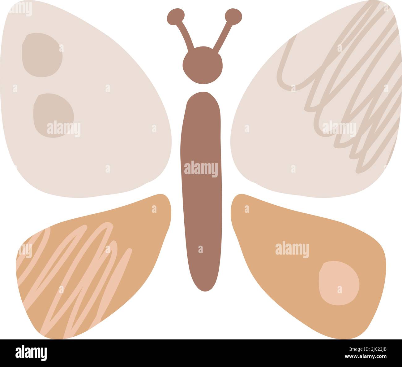 Vector Scandinavian Cute friendly butterfly. Cartoon happy theme of ...