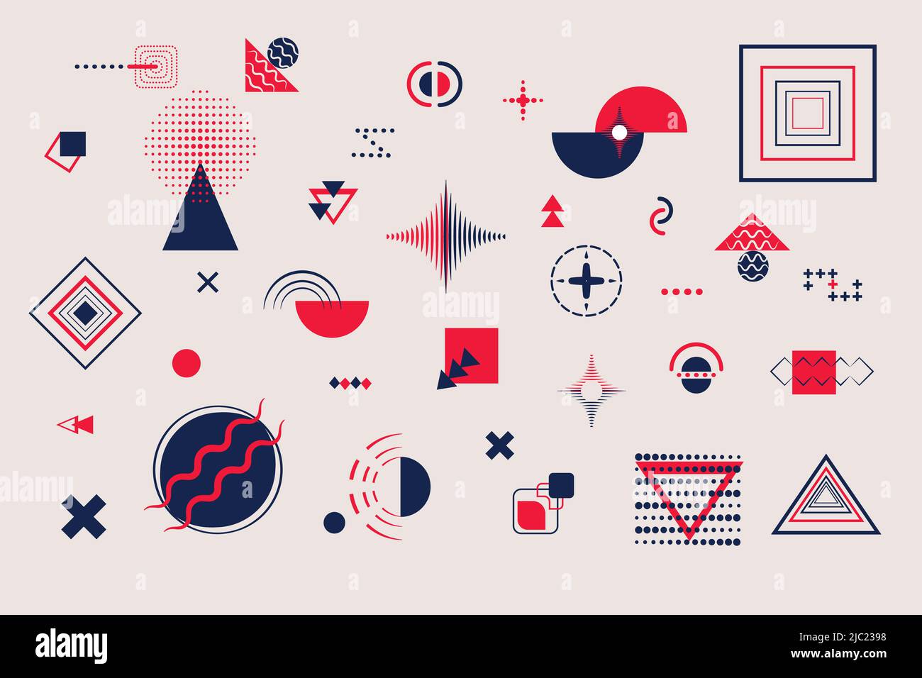 Big set of Colorful abstract geometric shape of lines modern elements ...