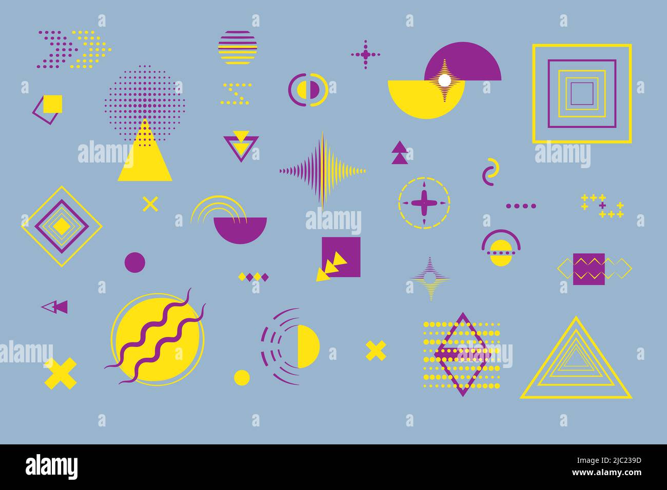 Big set of Colorful abstract geometric shape of lines modern elements ...