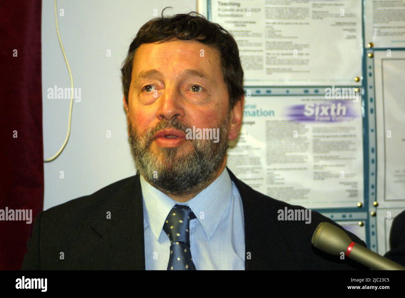 Portrait of British politician David Blunkett 2002 Stock Photo - Alamy
