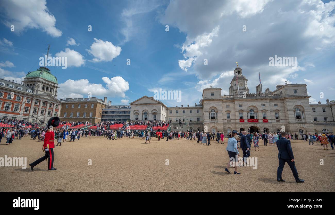 The Mall, London, UK. 2 June 2022. Large crowds of ticket holders leave ...