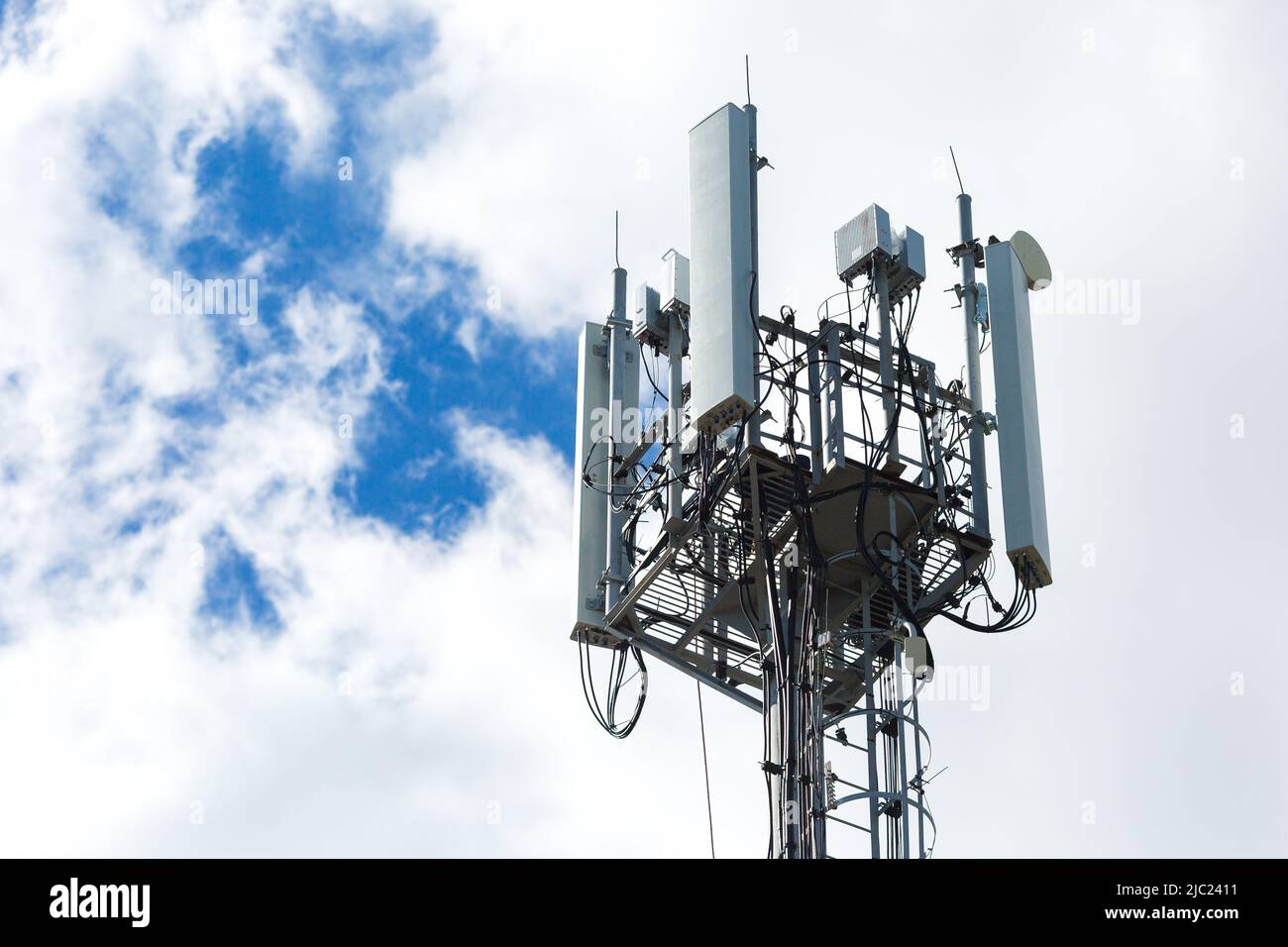 Equipment for cellular communication. High radio transmission tower Stock Photo - Alamy