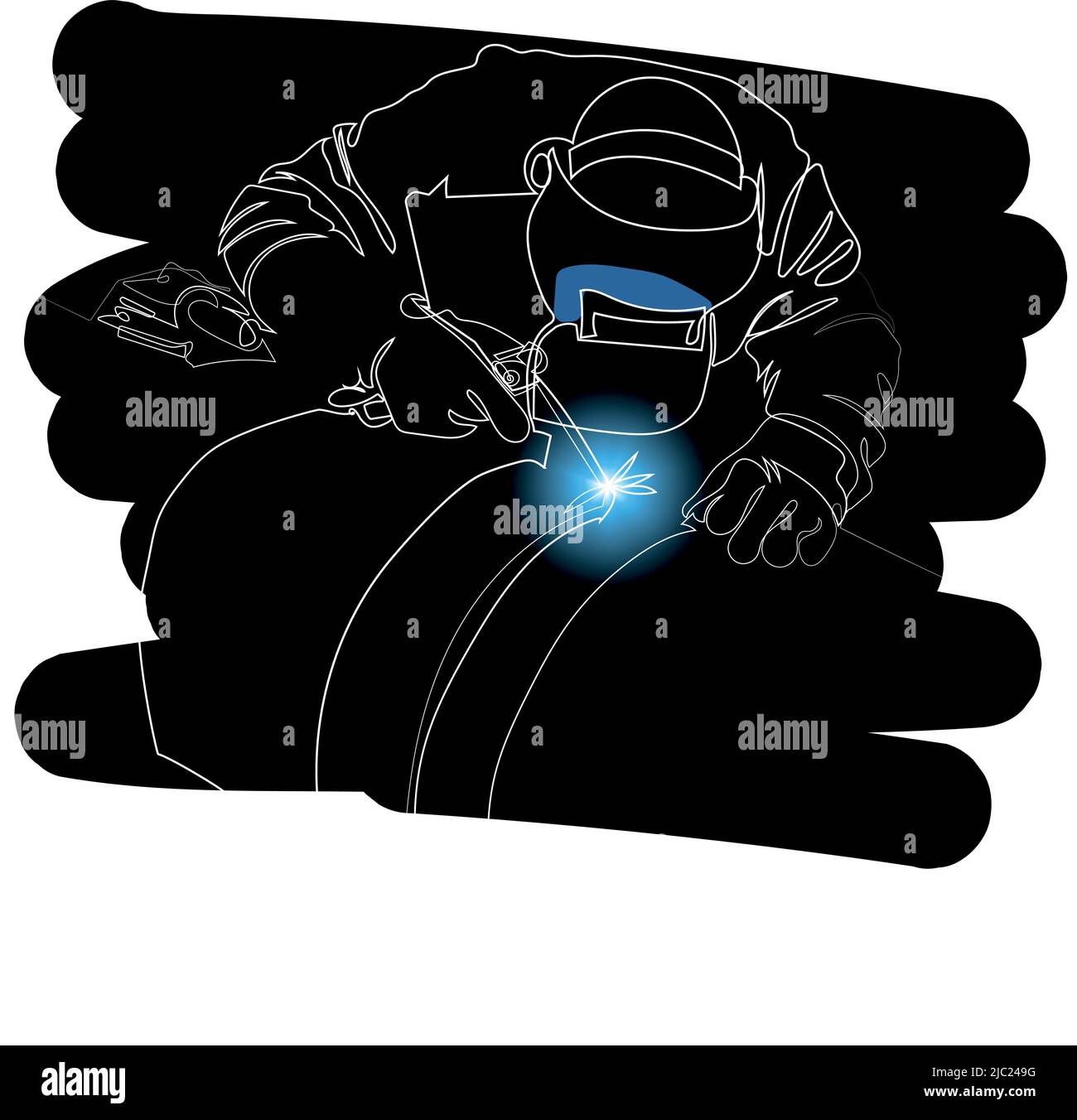 Welder mounts in the trunk pipeline electrochemical protection Stock ...