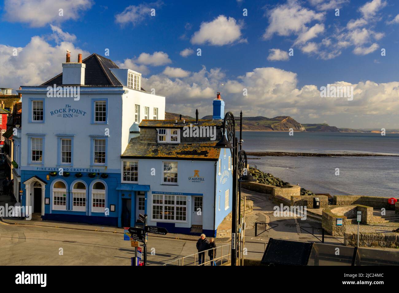 The Rock Point Inn on the seafront in Lyme Regis on the Jurassic Coast ...