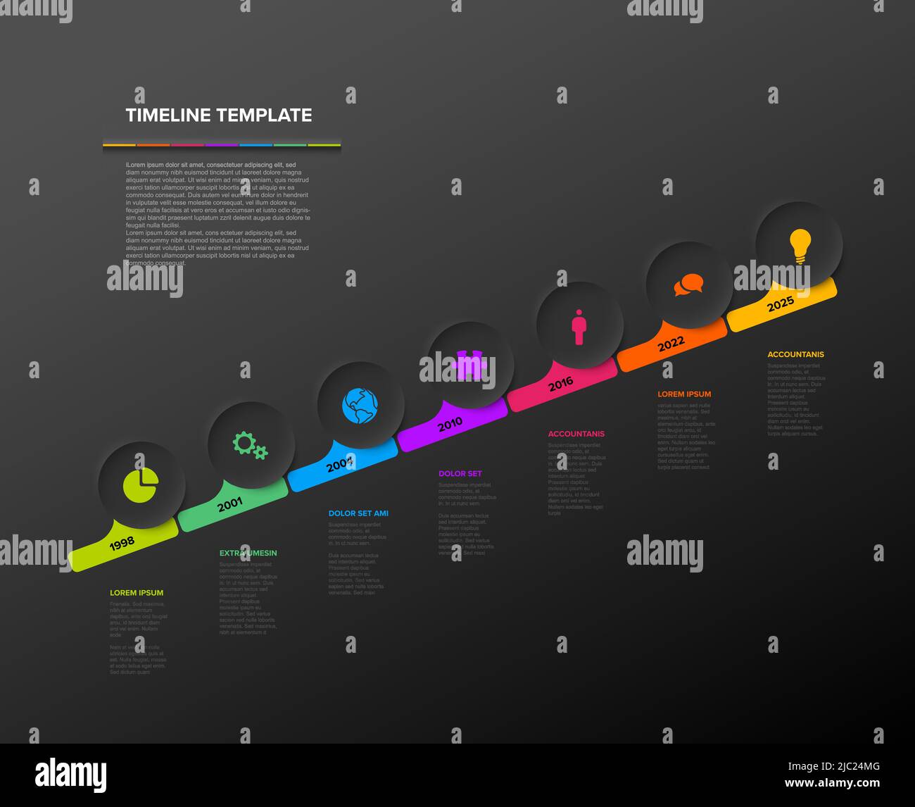 Vector multipurpose simple dark diagonal progress timeline steps ...