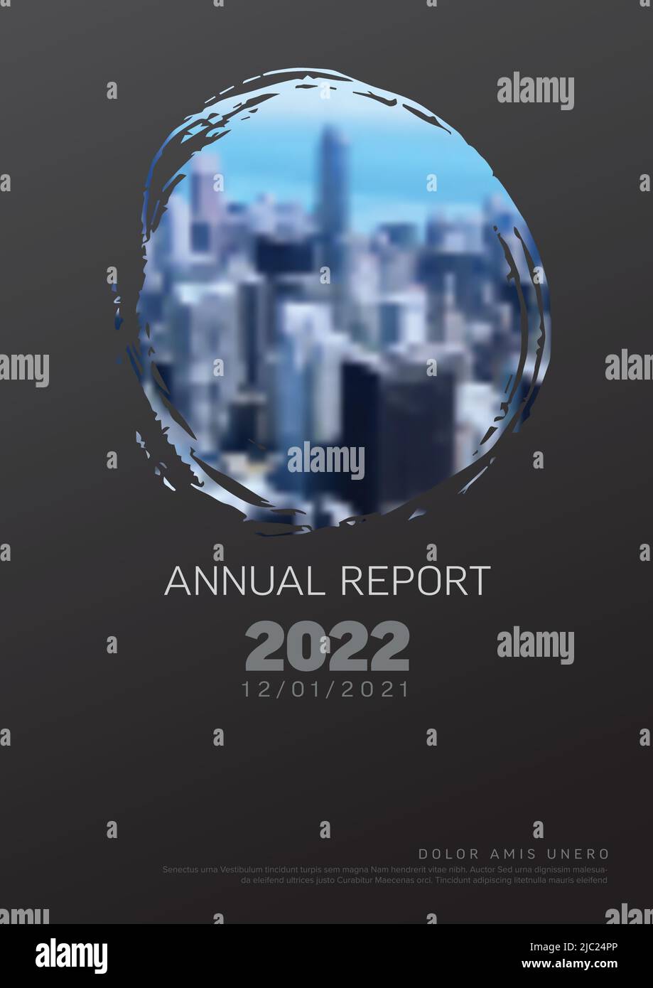 Vector abstract annual report cover template with sample text and ...