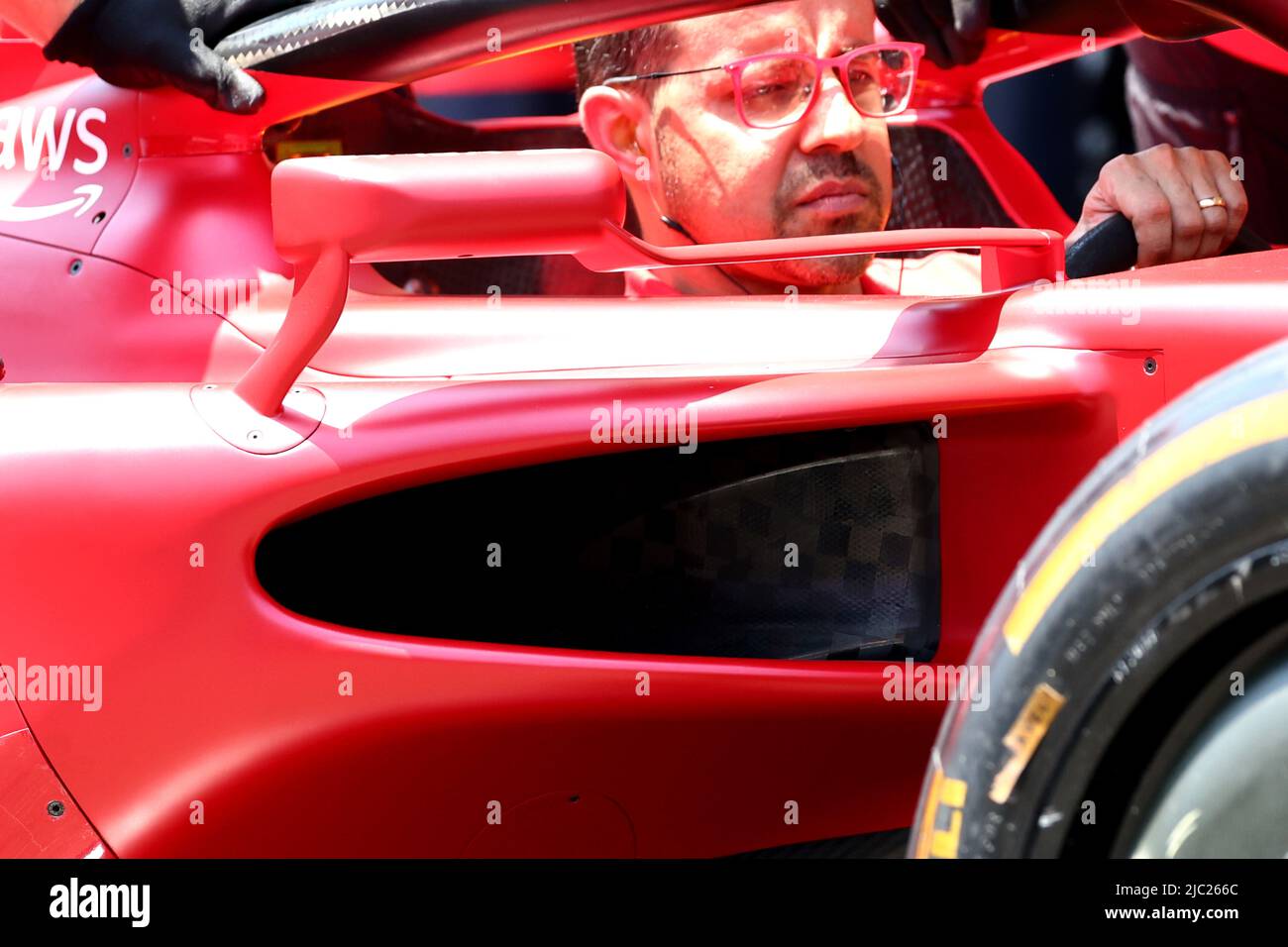 Ferrari F1-75 wing mirror detail. 09.06.2022. Formula 1 World ...