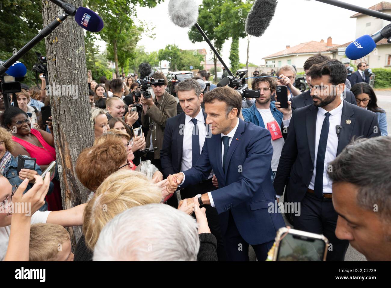 Emmanuel Macon - French President Emmanuel Macron visiting a brigade of ...