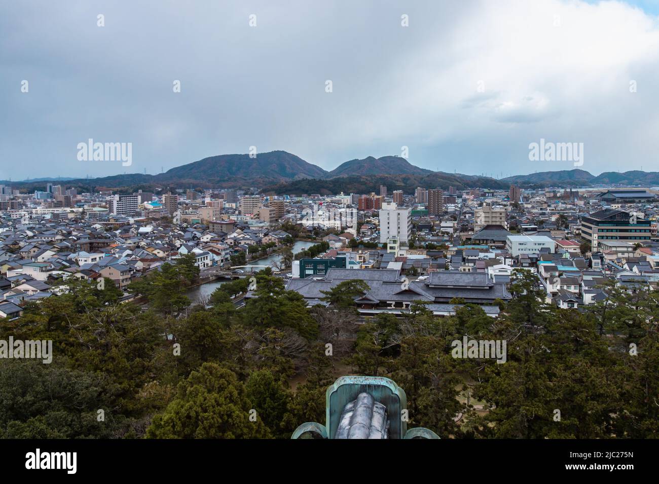 Matsue, Shimane, JAPAN - Dec 1 2021 : Cityscape of Matsue from Tenshu ...