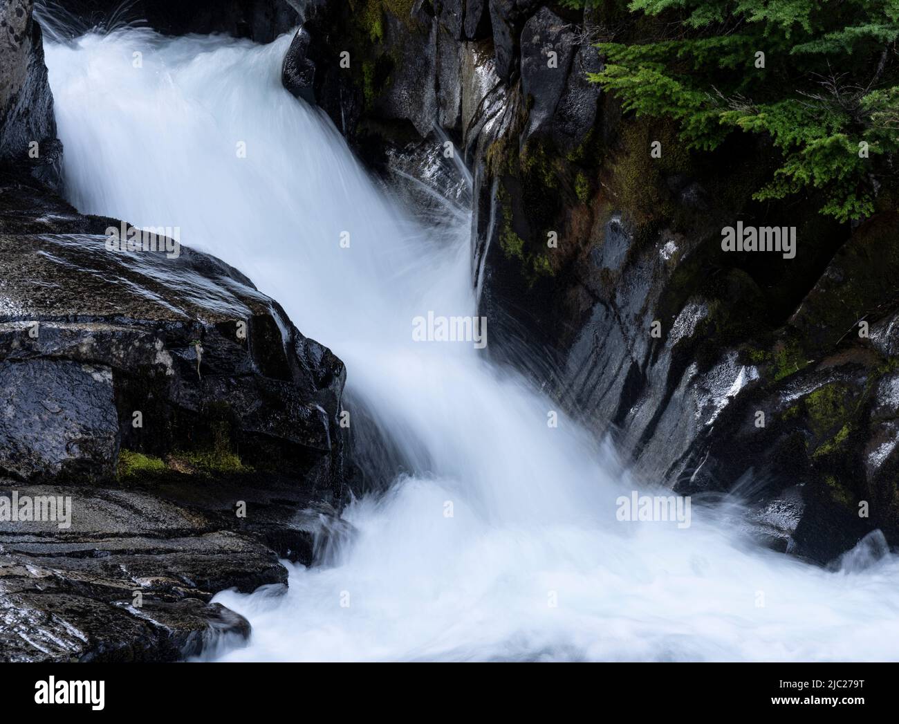 Ruby Falls on Paradise River in Mount Rainier National Park Stock Photo ...