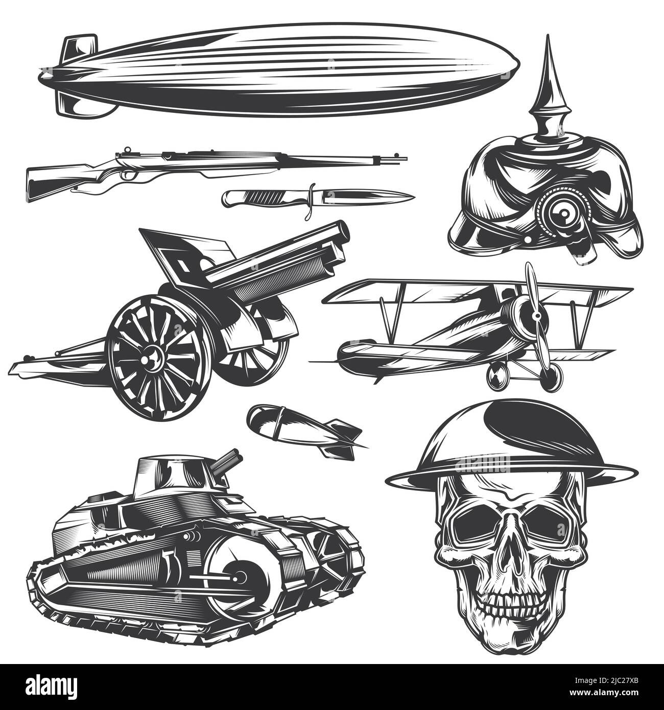 Set of war elements for creating your own badges, logos, labels ...
