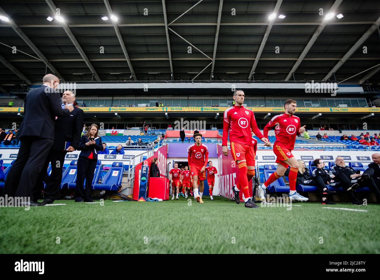 CARDIFF, WALES - 08 JUNE 2022: Wales' Gareth Bale and Wales' Joe Rodon ...