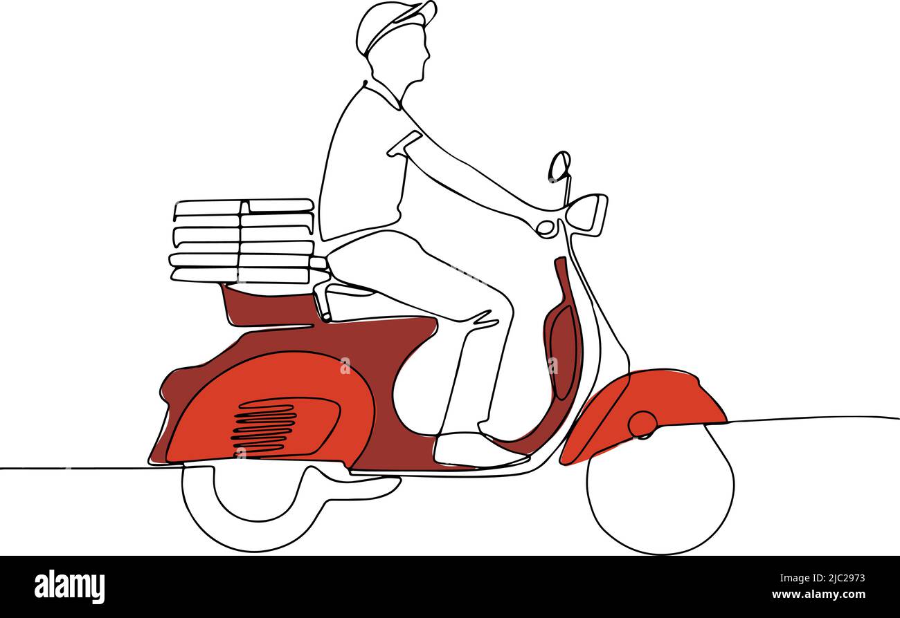 Pizza delivery ride motorcycle Stock Vector Images - Alamy