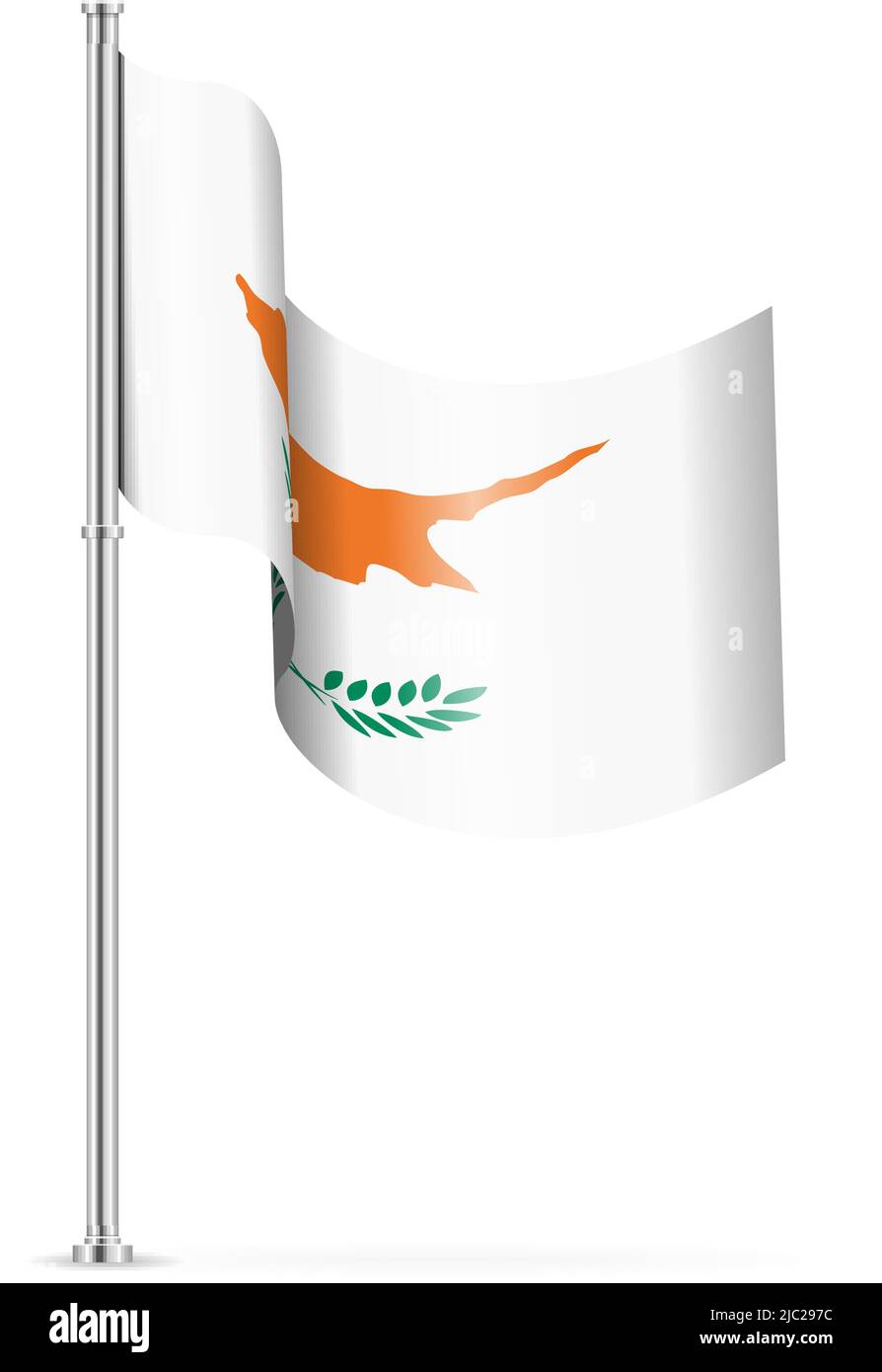 Wavy flag of Cyprus on a white background. Vector illustration Stock ...