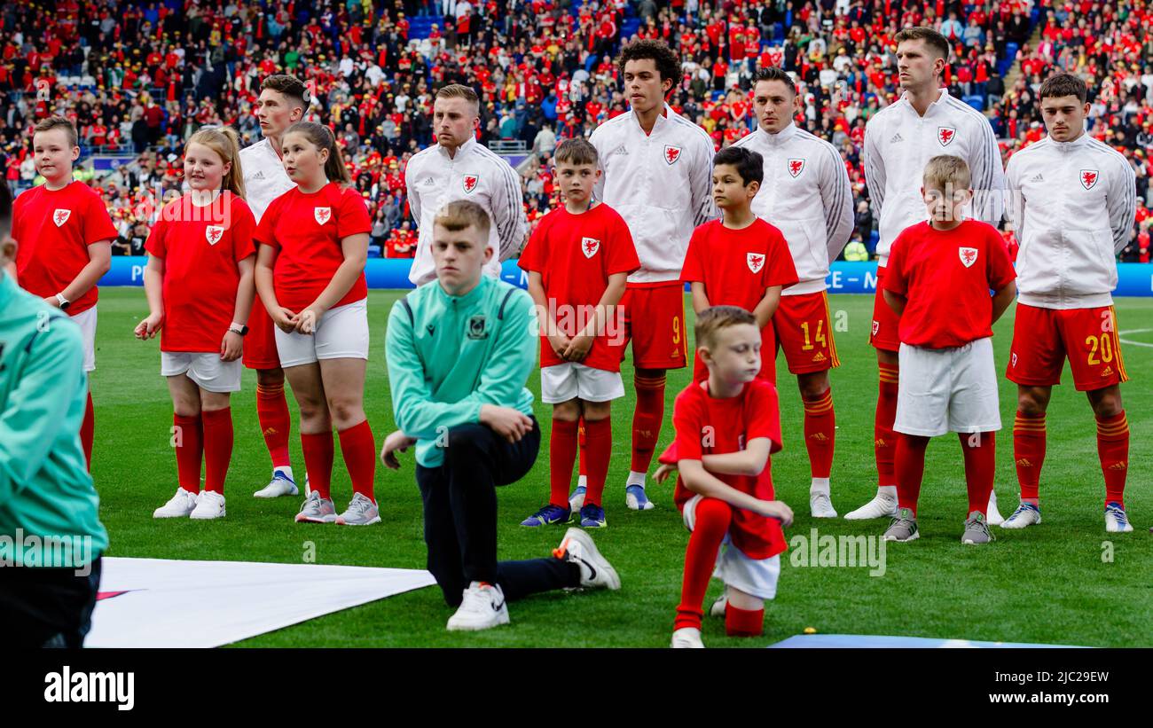 CARDIFF, WALES - 08 JUNE 2022: Wales' Harry Wilson, Wales' Joe Morrell ...