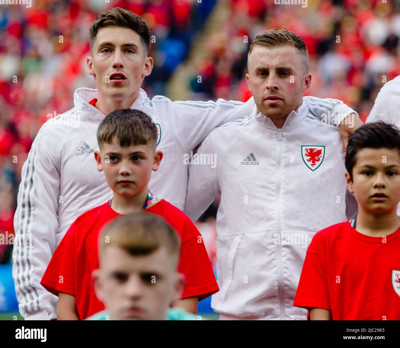 CARDIFF, WALES - 08 JUNE 2022: Wales' Joe Morrell and Wales' Harry ...