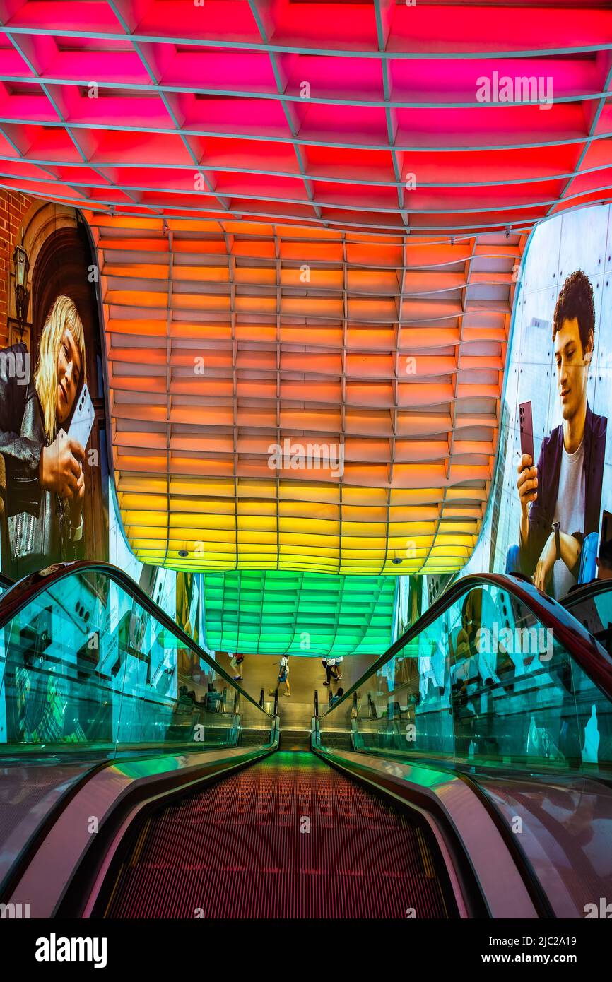 Amazing escalator from Ion Orchard with special lighting effects and ...