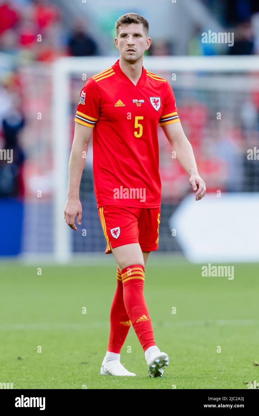 CARDIFF, WALES - 08 JUNE 2022: Wales' Chris Mepham during the League A ...