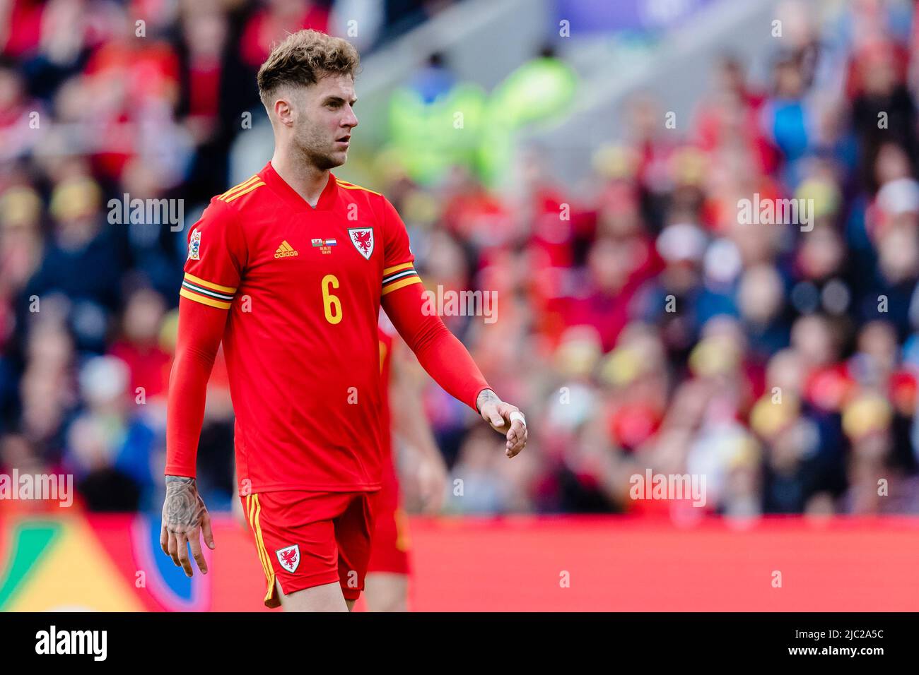 CARDIFF, WALES - 08 JUNE 2022: Wales' Joe Rodon during the League A ...