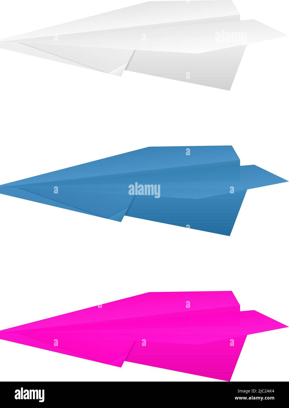 Paper airplane set on a white background. Vector illustration Stock ...