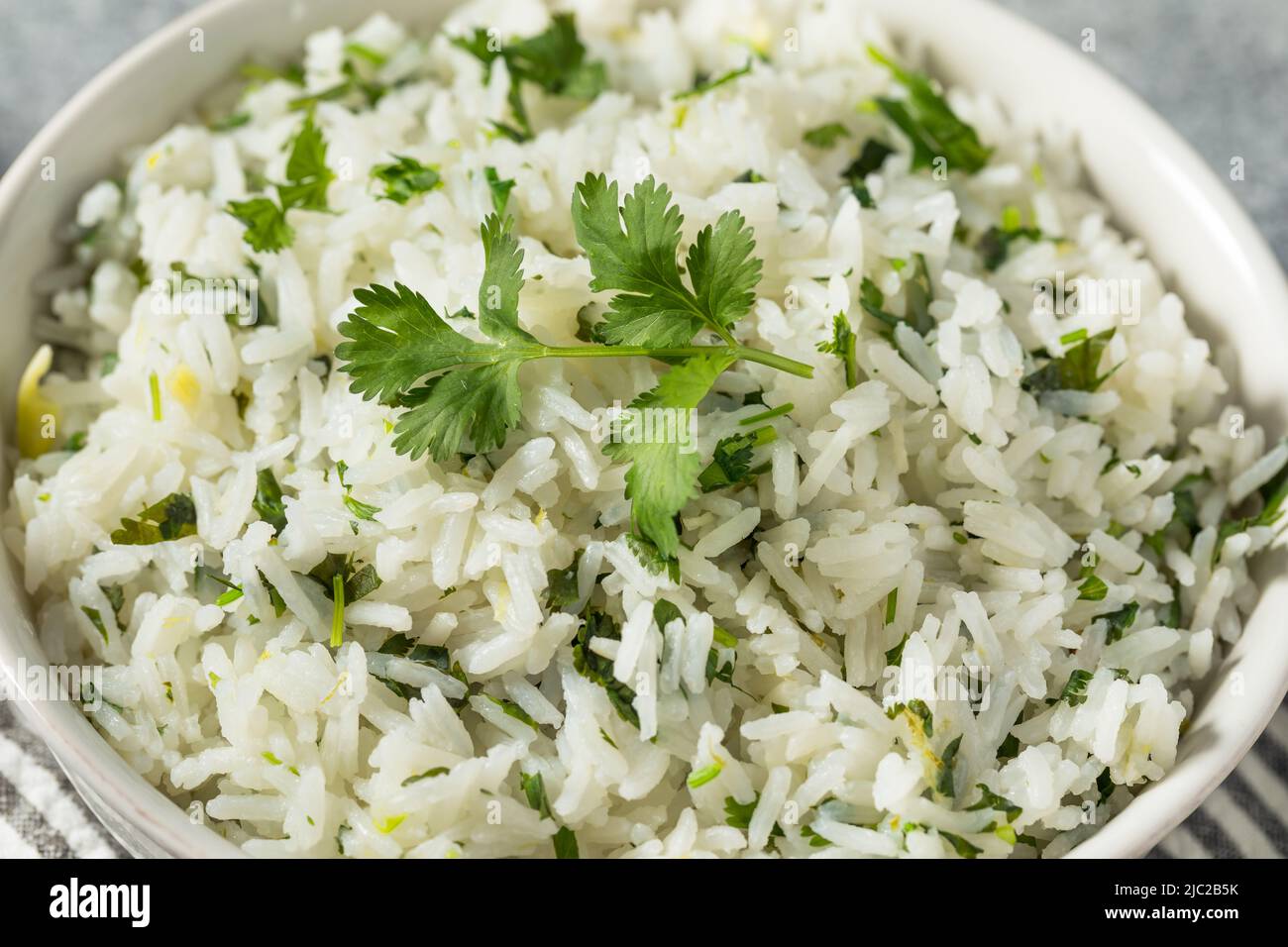 Homemade Mexican Cilantro Lime Rice in a Bowl Stock Photo - Alamy