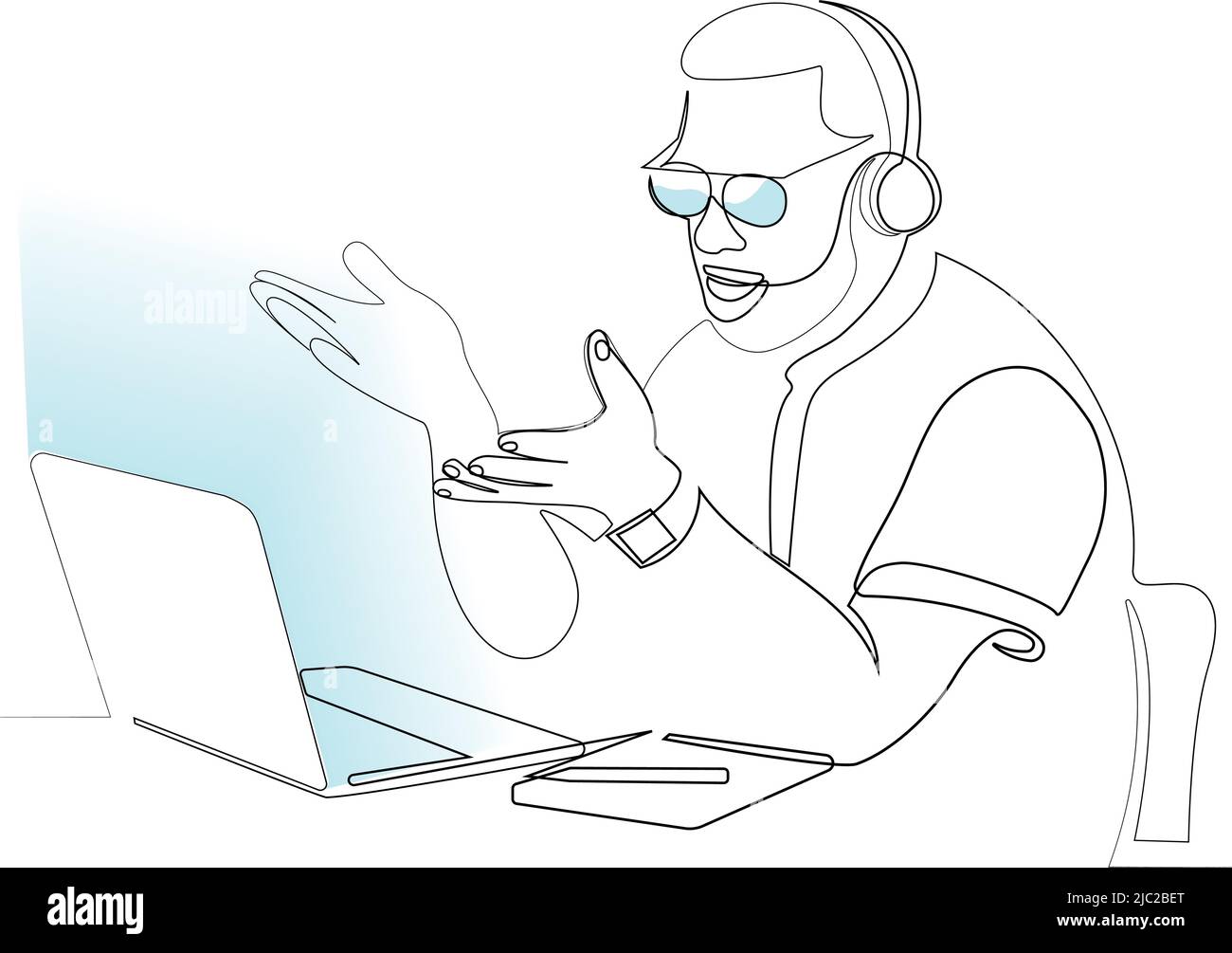 Businessman sitting smiling Stock Vector Images - Alamy