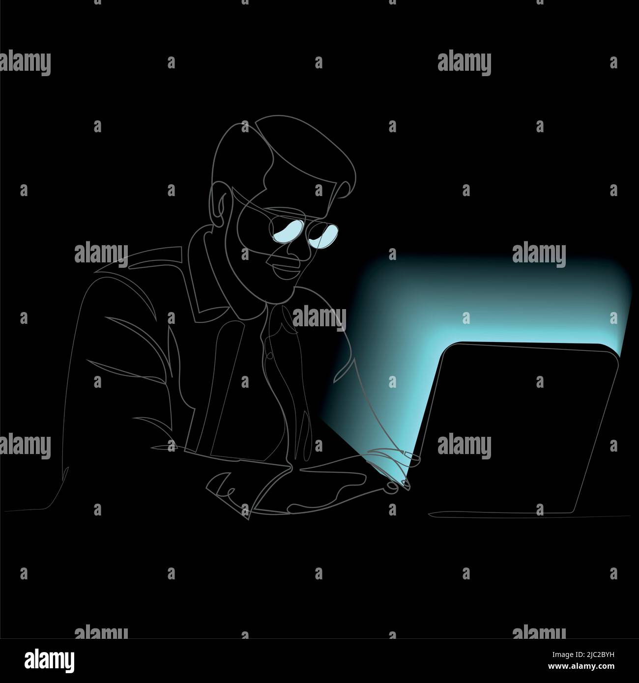 Line art man glasses Stock Vector Images - Alamy