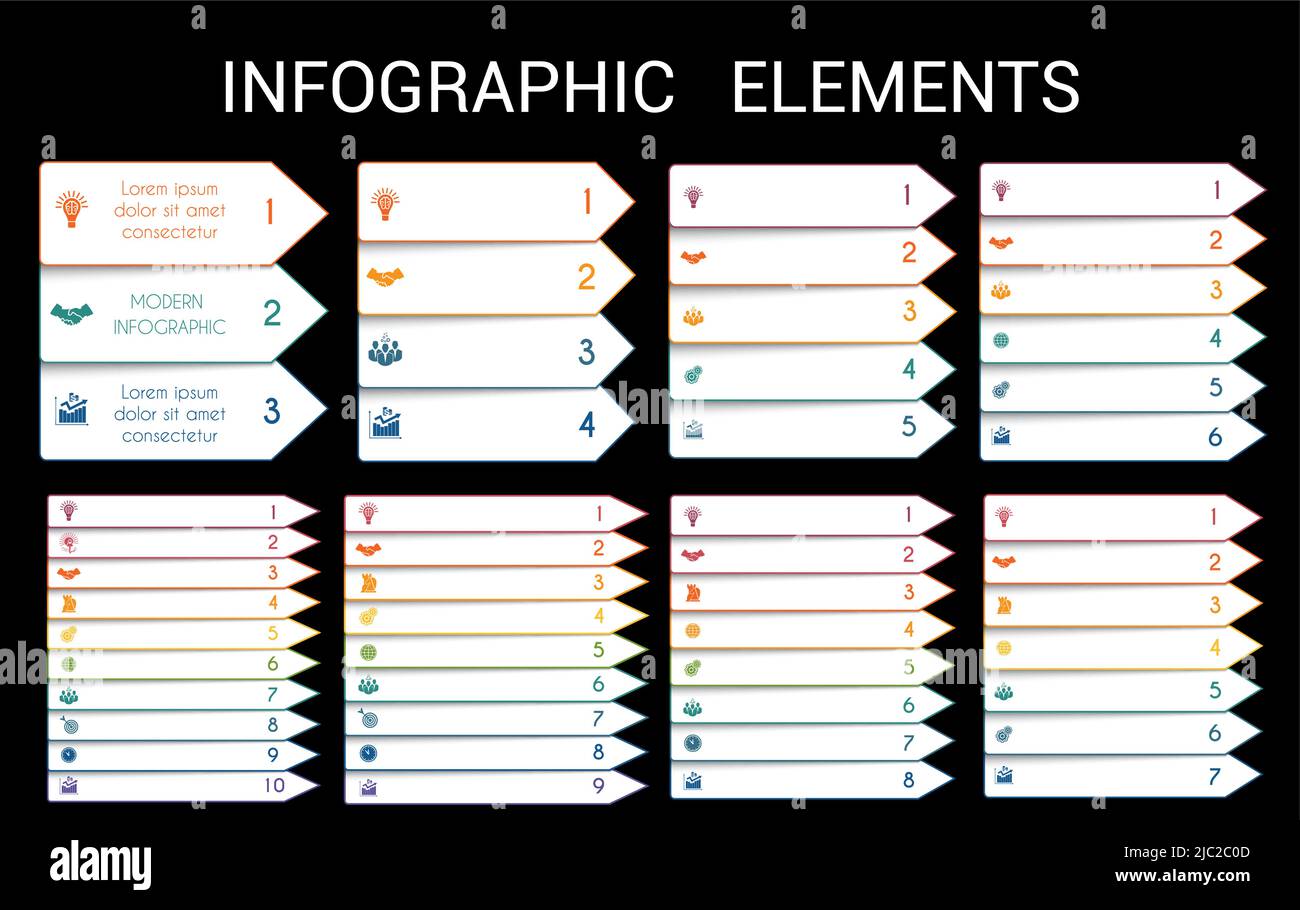 Templates infographics horizontal arrows. Infographic elements Stock ...
