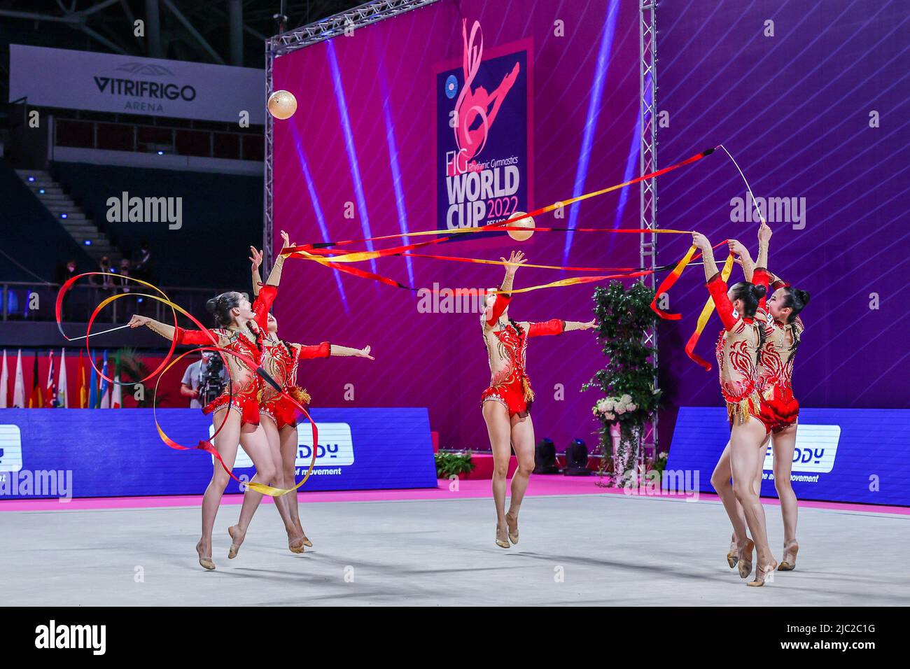 Rhythmic gymnastics group japan pesaro hi-res stock photography and ...
