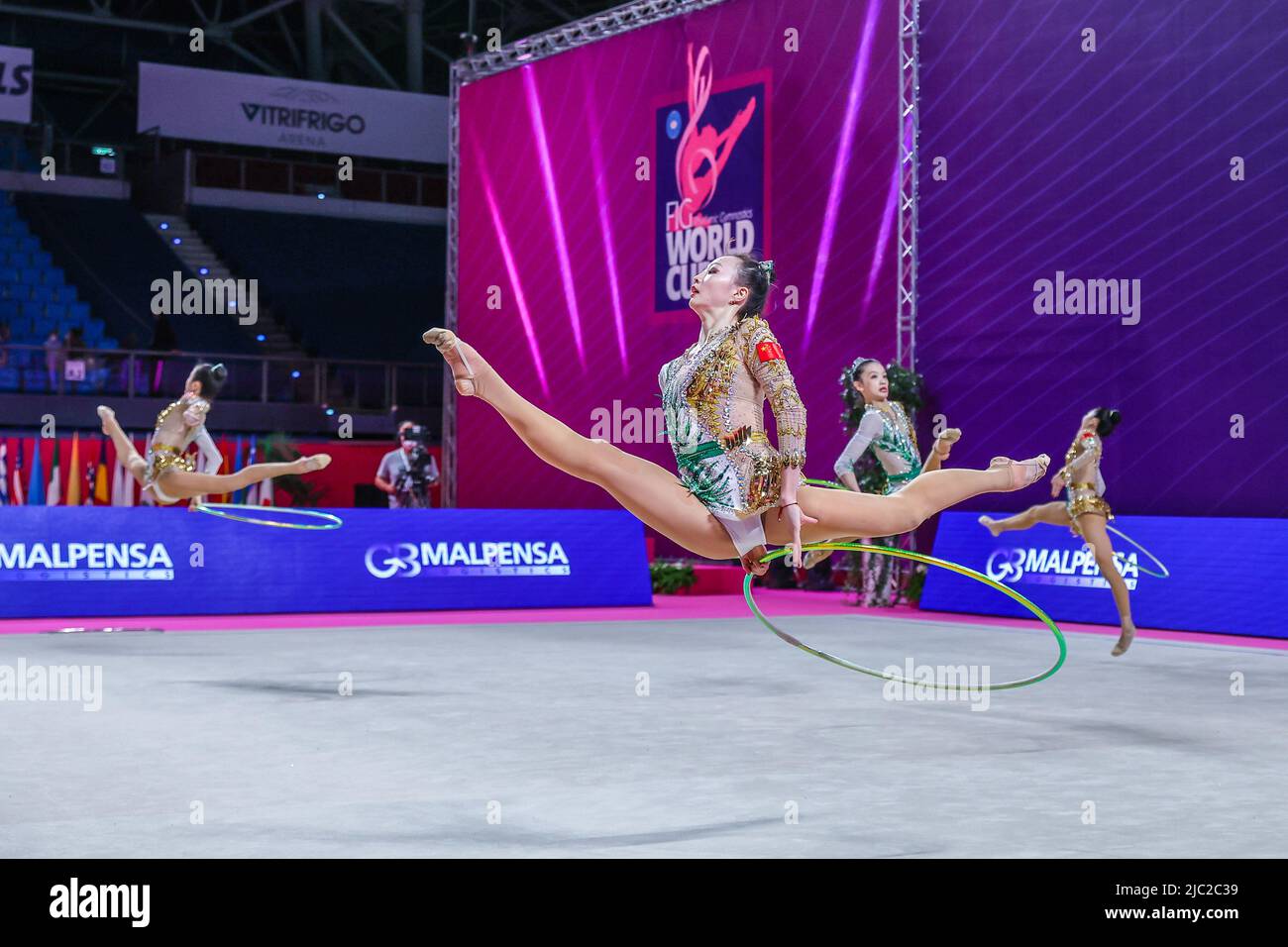 Pesaro, Italy. 05th June, 2022. China group team during the Rhythmic Gymnastics FIG World Cup ...