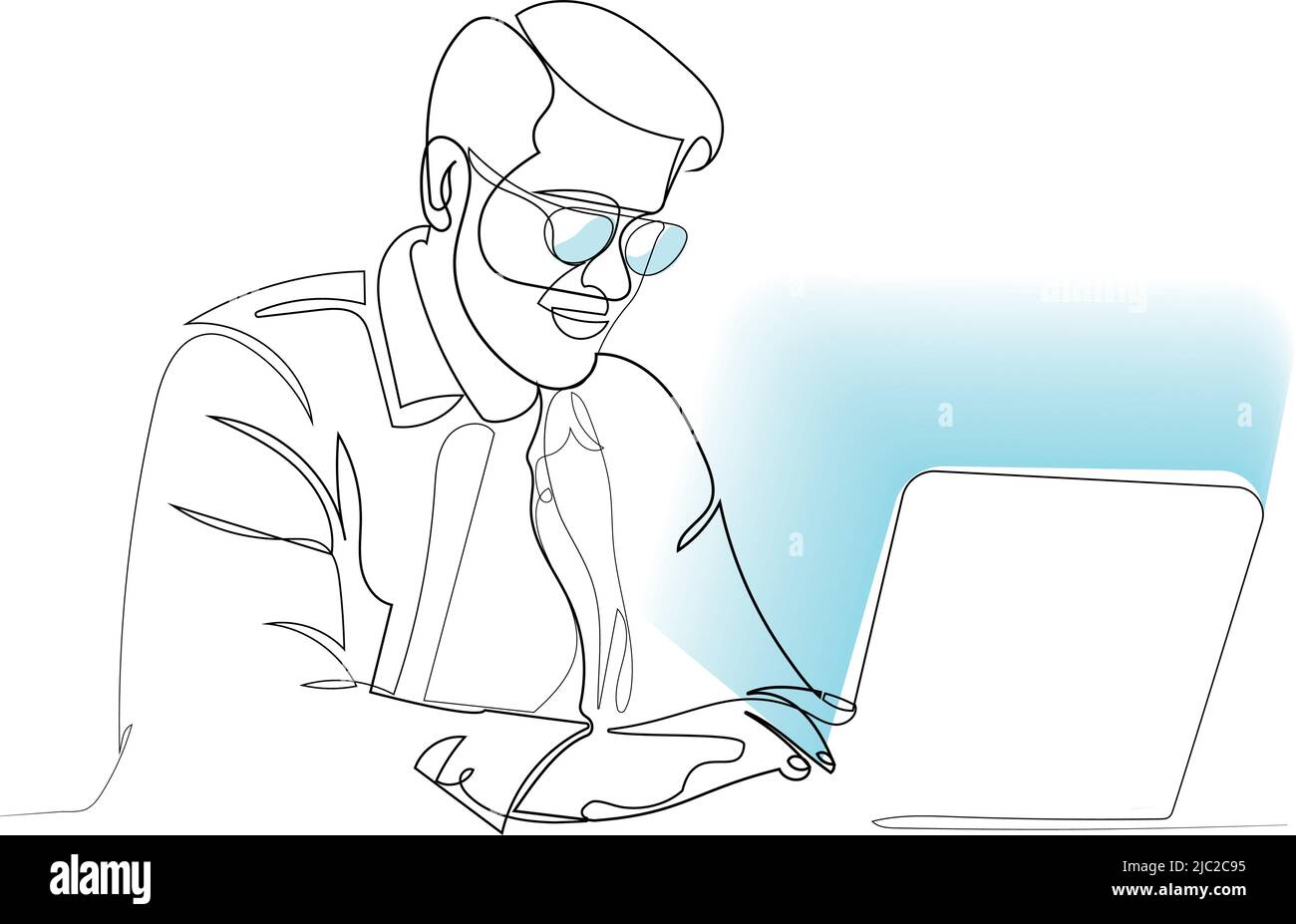 Line art man using Stock Vector Images - Alamy